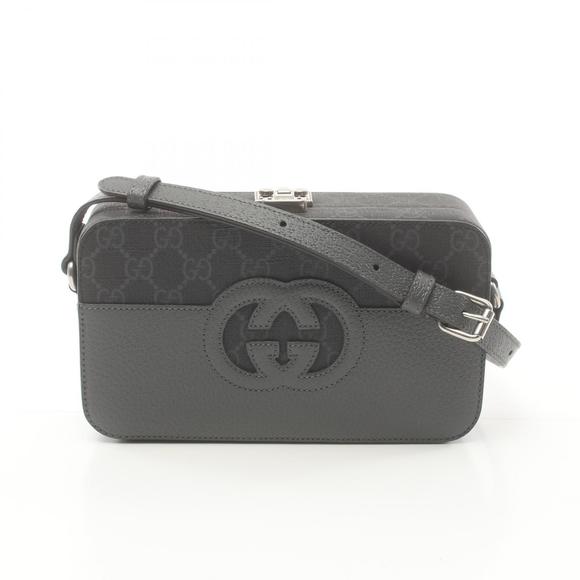 Gucci | Bags | Gucci Cutout Interlocking G Shoulder Bag Black | Poshmark